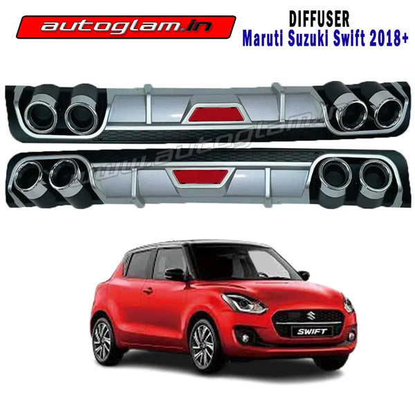 Maruti Suzuki Swift 2018+ Rear Diffuser with Chrome Exhaust Tip | Autoglam – autoglam