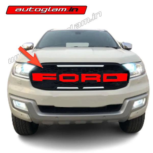 Ford Endeavour 2016-18 Front Grill with Mat Red Latter | Autoglam ...