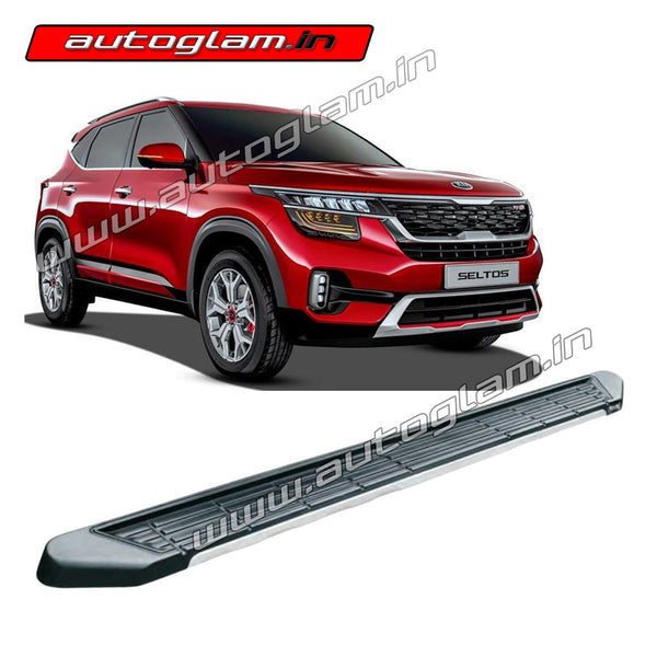 Kia Seltos 2019-2024 ABS Foot Step, Side Step color-Black and Silver ...