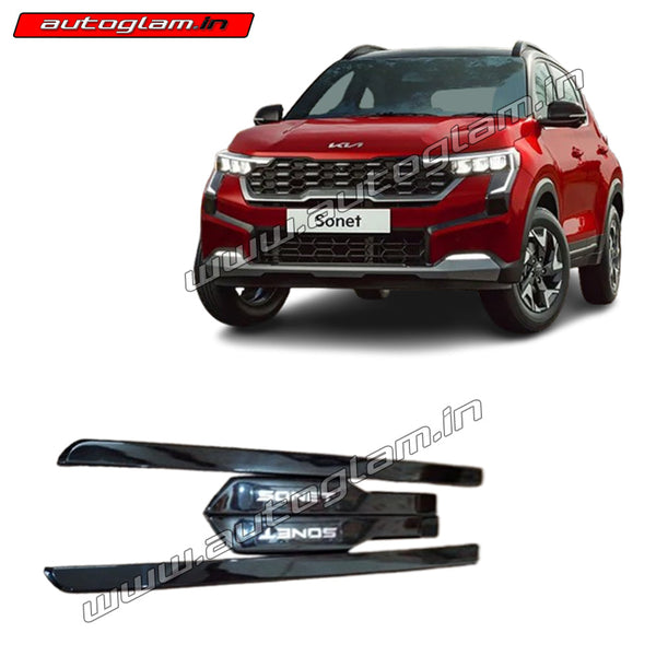 Kia Sonet Glossy Black Side Cladding – Stylish & Protective – autoglam