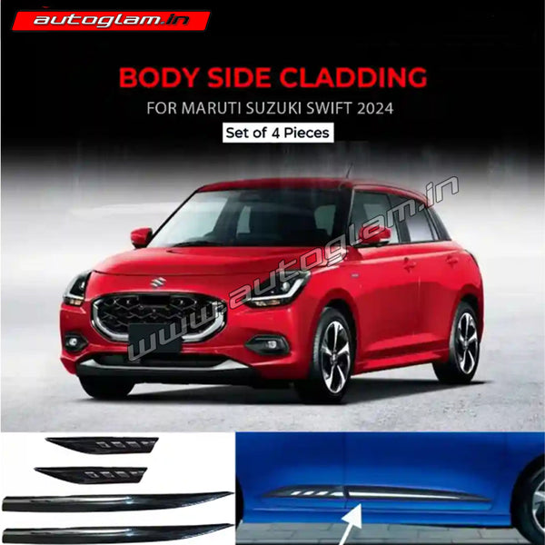 Maruti Suzuki Swift Glossy Black Side Cladding – Sporty & Durable ...