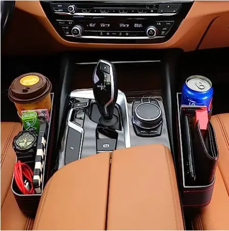 Universal for All Car Leather PU Car Console Side Storage Pockets, Set ...