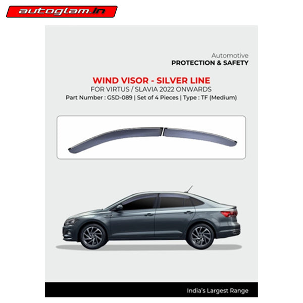 VOLKSWAGEN VIRTUS 2022 ONWARDS WIND VISOR-SILVER LINE | AGVW545WV ...