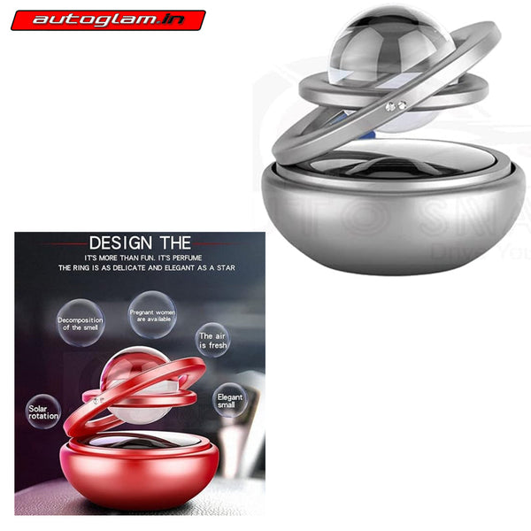 Car Dashboard Solar Air Freshener Double Ring Perfume Aroma Diffuser ...