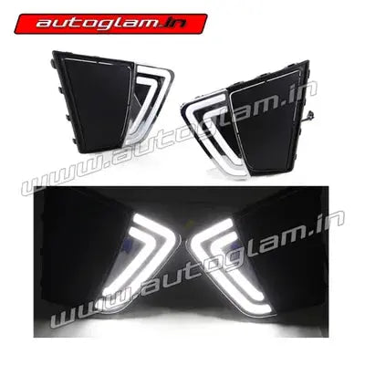 Hyundai Creta 2015-2018 LED DRL Double Tube Style Fog Light Cover | Autoglam – autoglam