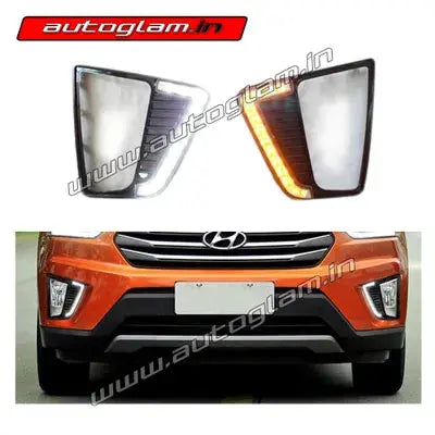 Hyundai Creta 2015 2018 Single DRL LED Type Fog Light Cover Autoglam autoglam