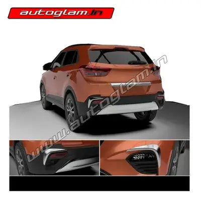 Hyundai Creta 2018-19 Chrome Bumper Guards, Color- Black, AGHCCBGB19 ...
