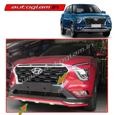 Hyundai Creta 2020+ Front Bumper Guard with Red Line / Front Nudge ...