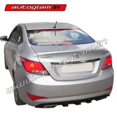 Hyundai Fluidic Verna 4S 2015+ Rear Bumper Diffuser Chrome Exhaust Tip ...