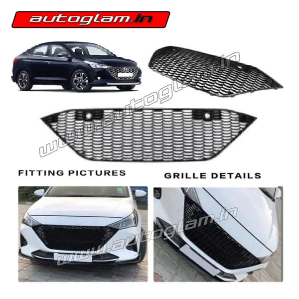 Hyundai Verna 2022+ Front Grill, Color-Black | Autoglam – autoglam