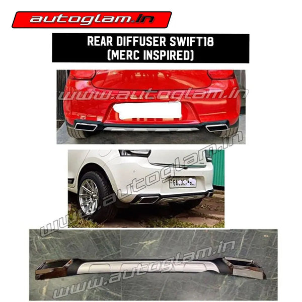 Maruti Suzuki Swift 2018+ Rear Bumper Diffuser, Rear Guard Matt Black ...