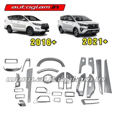 Toyota Innova Crysta Interior Decoration Silver Matte Kit 26 Pc Set, A ...