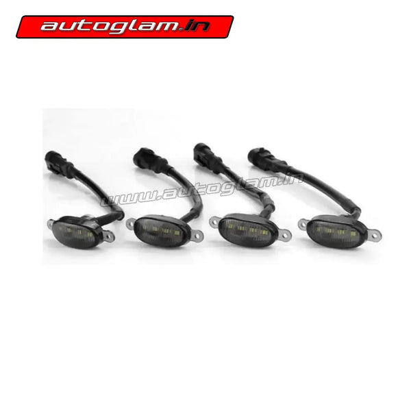 Universal 4 Pc 4 Pc White LED Smoked Front Grill | Running Light (Plug ...